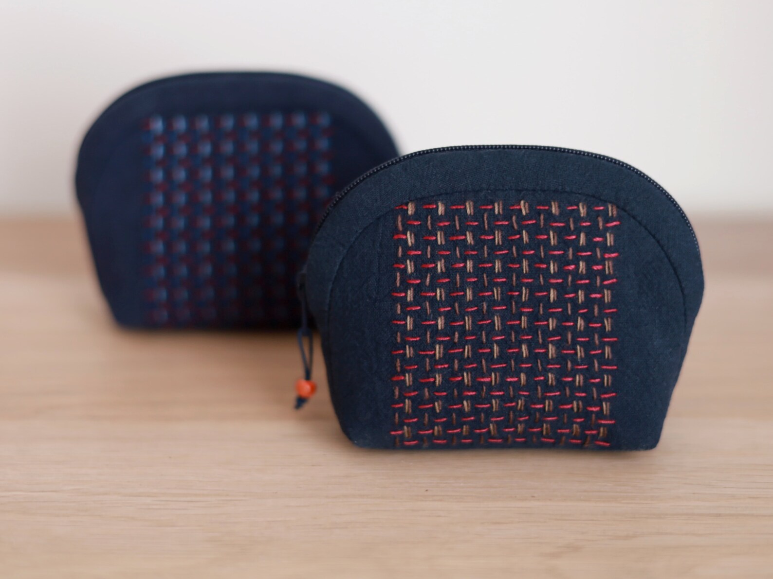 PDF Pattern and Tutorial for Sashiko Half Moon Pouch Coin - Etsy