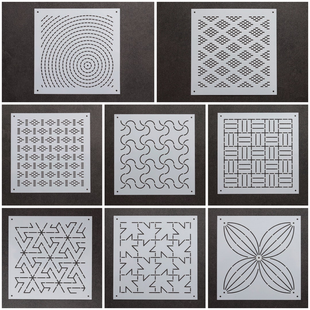Sashiko Stencils Embroidery Patterns or Quilting Stencils Sashiko ...