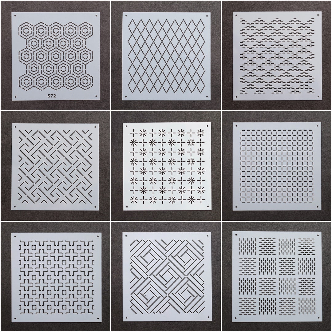 Sashiko Stencils Embroidery Patterns or Quilting Stencils Sashiko ...