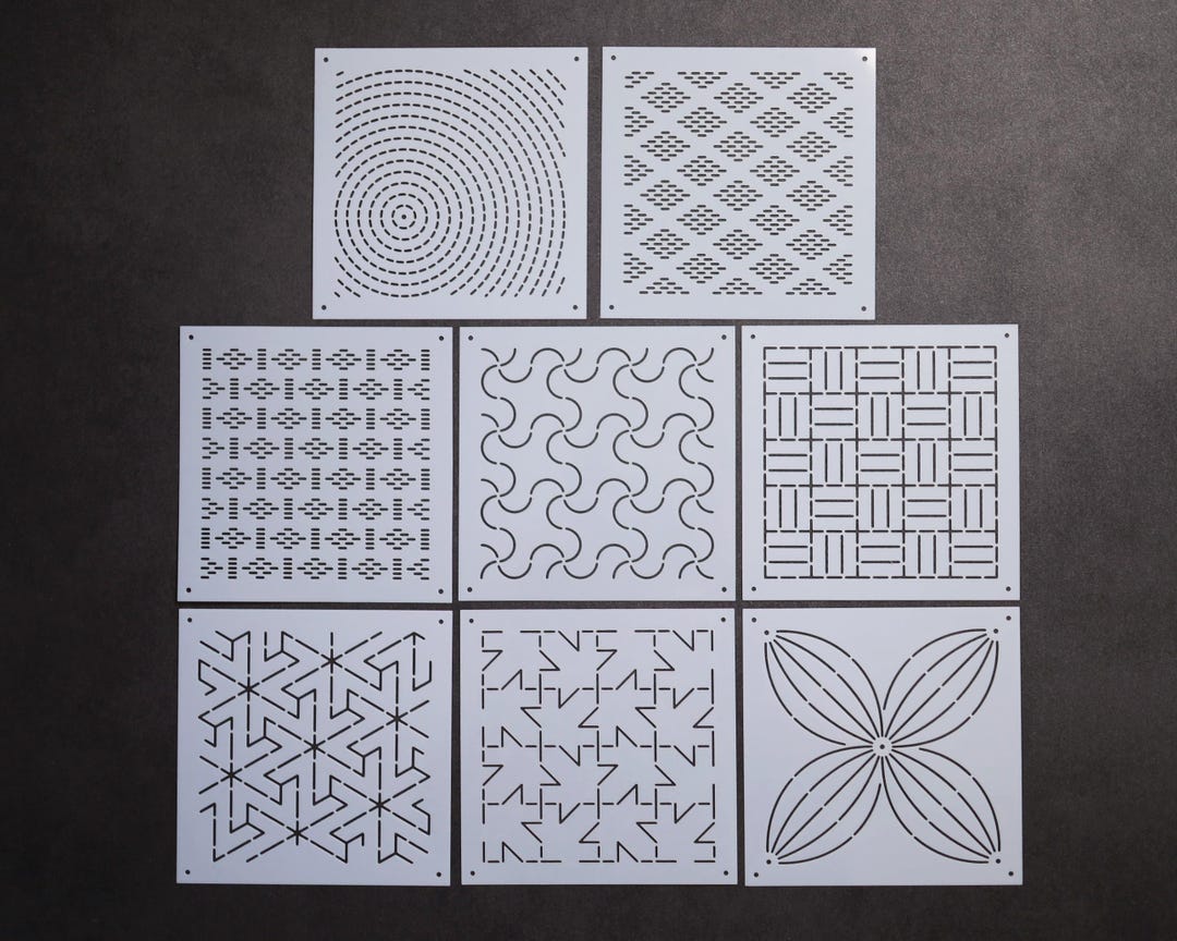 Sashiko Stencils Embroidery Patterns or Quilting Stencils Sashiko ...