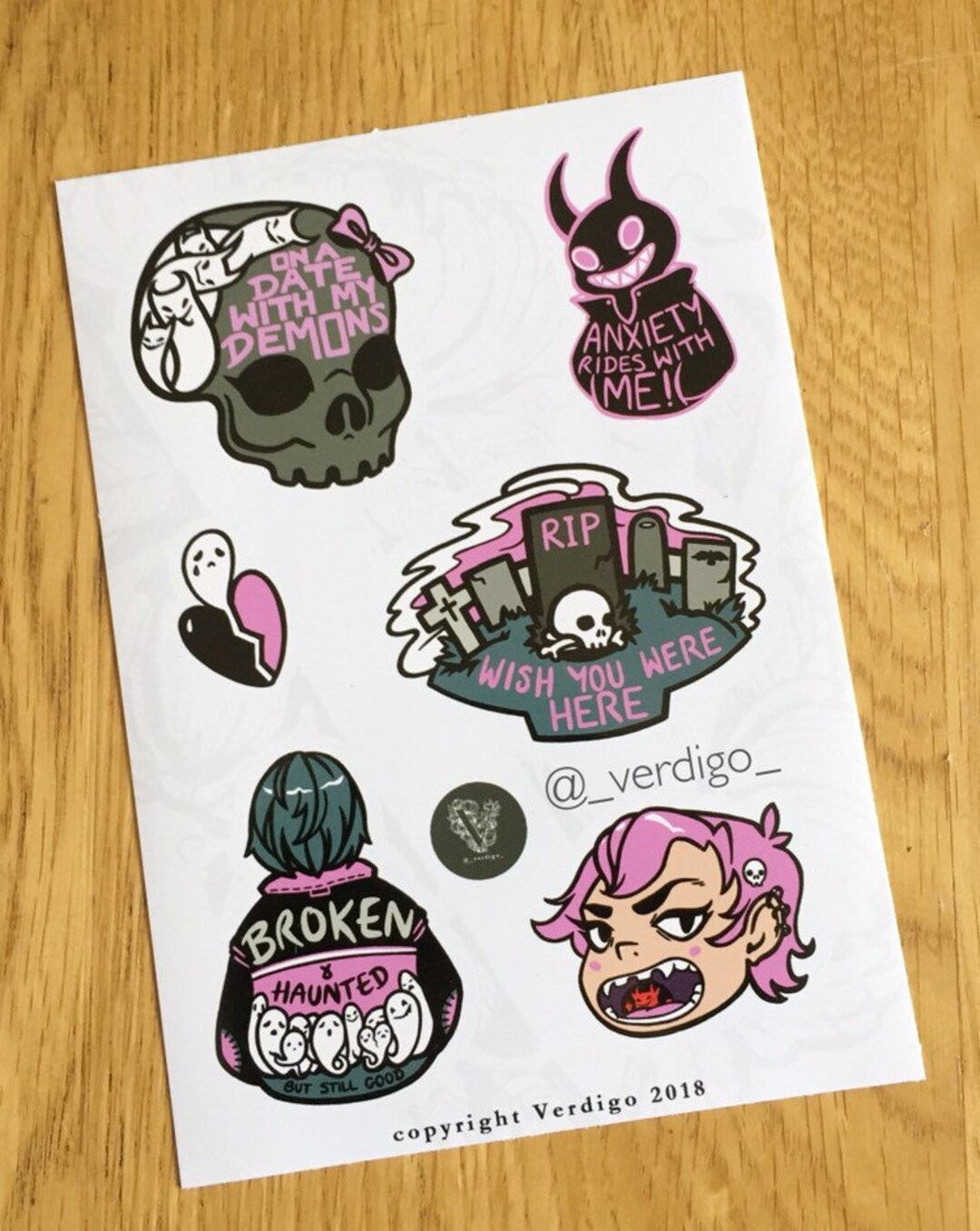 My Demons A6 Sticker Sheet - Etsy
