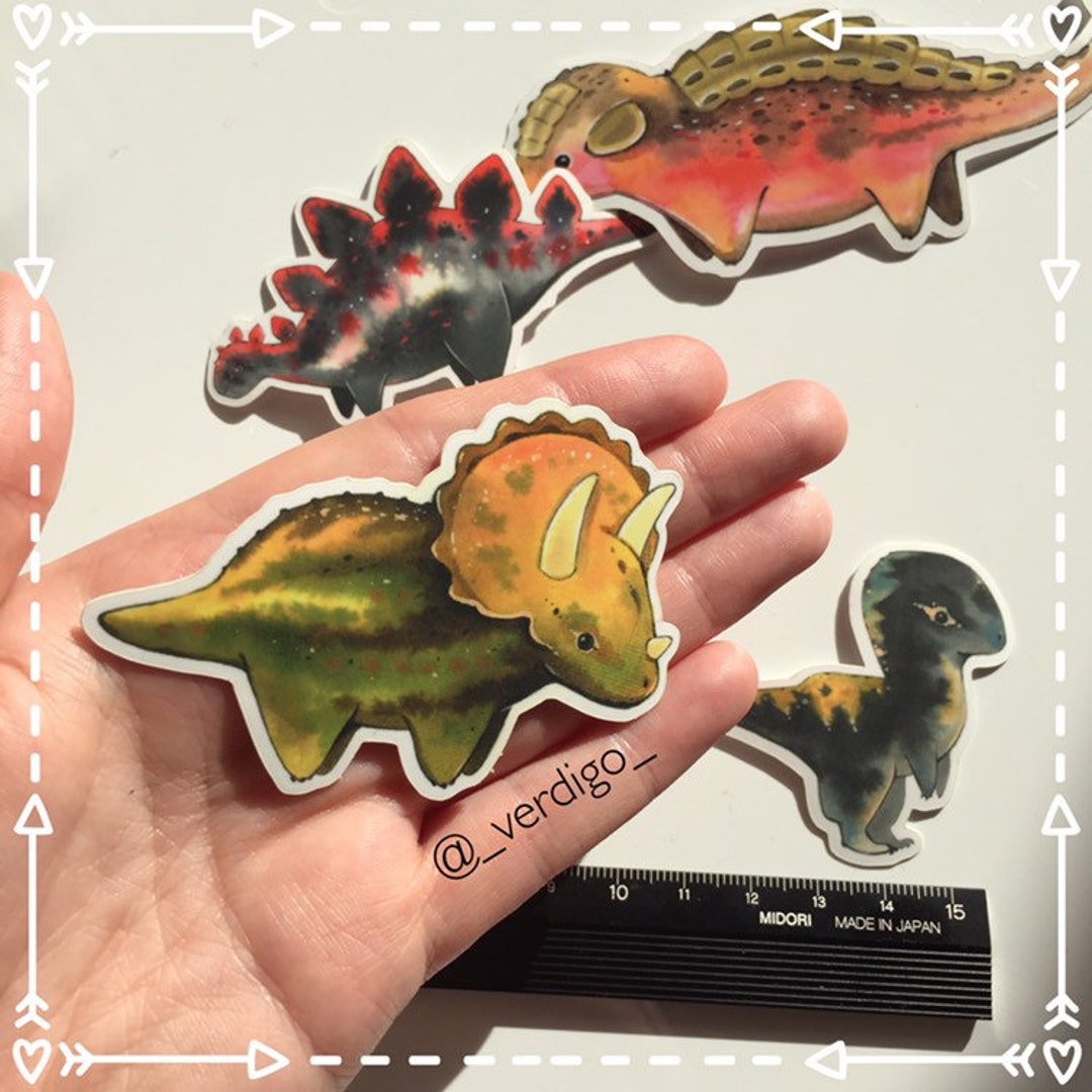 Dinosaur Vinyl Sticker Set of 4 - Etsy
