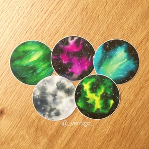 Space Circular Sticker Set - Etsy