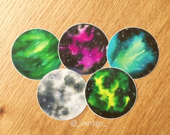 Galaxy Themed Stickers Pack Space Sticker Set Nebula Milky - Etsy