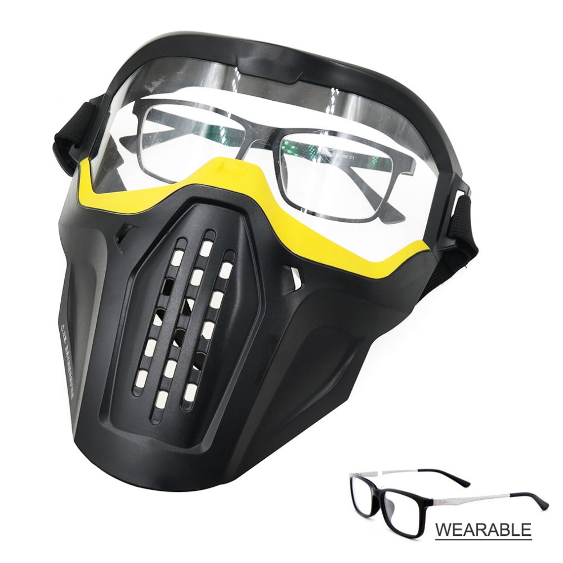 AK Tactical Face Safety Mask for Nerf War Kids Wear Glasses | Etsy