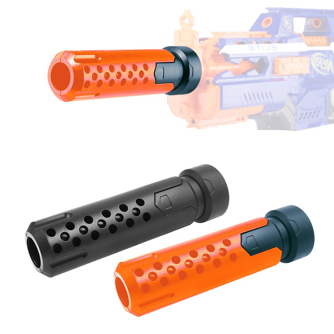 Tactical Silencer Barrel Extension Attachment Black for Nerf MOD Modify ...