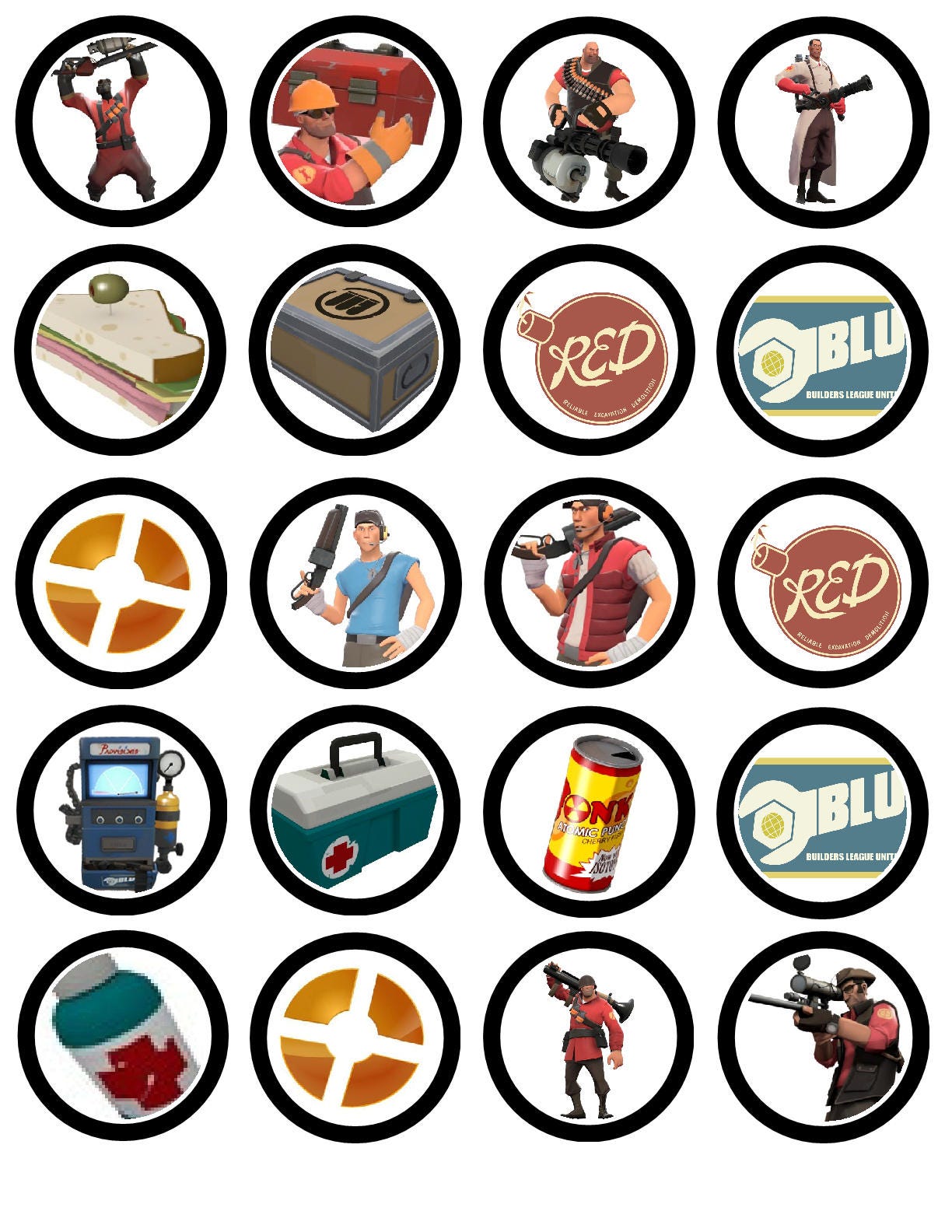 Team Fortress 2 Cupcake Toppers - Etsy