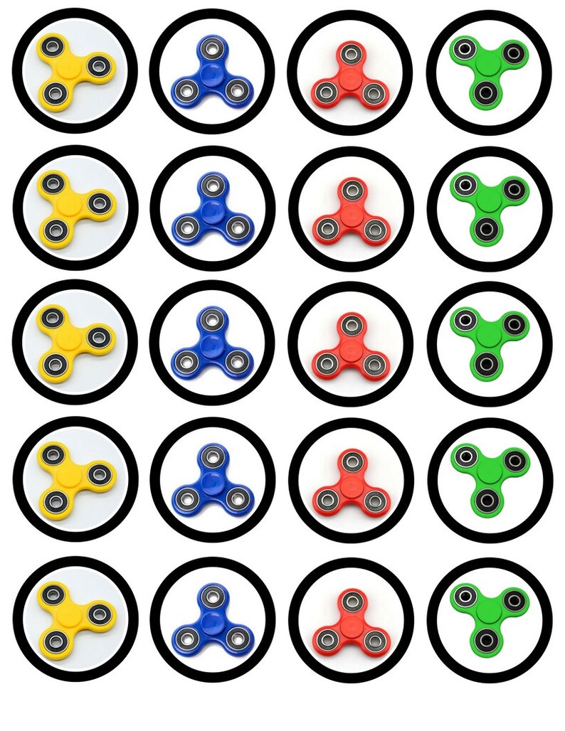 Fidget Spinner Cupcake Toppers - Etsy