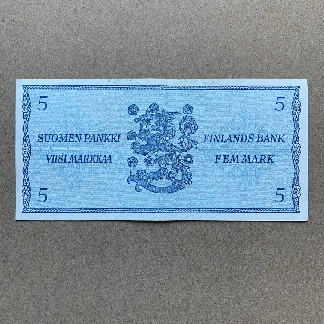 1963 Finnish Markka Banknote. Fin Currency. Scandinavian Note. Finland ...
