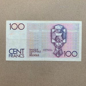 Gebruikt Belgisch bankbiljet van 100 frank. Belgie Valuta. - Etsy België