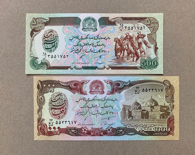 2 PCS Afghanistan Banknote Set 1979-1991 Horsemen Buzkashi - Etsy