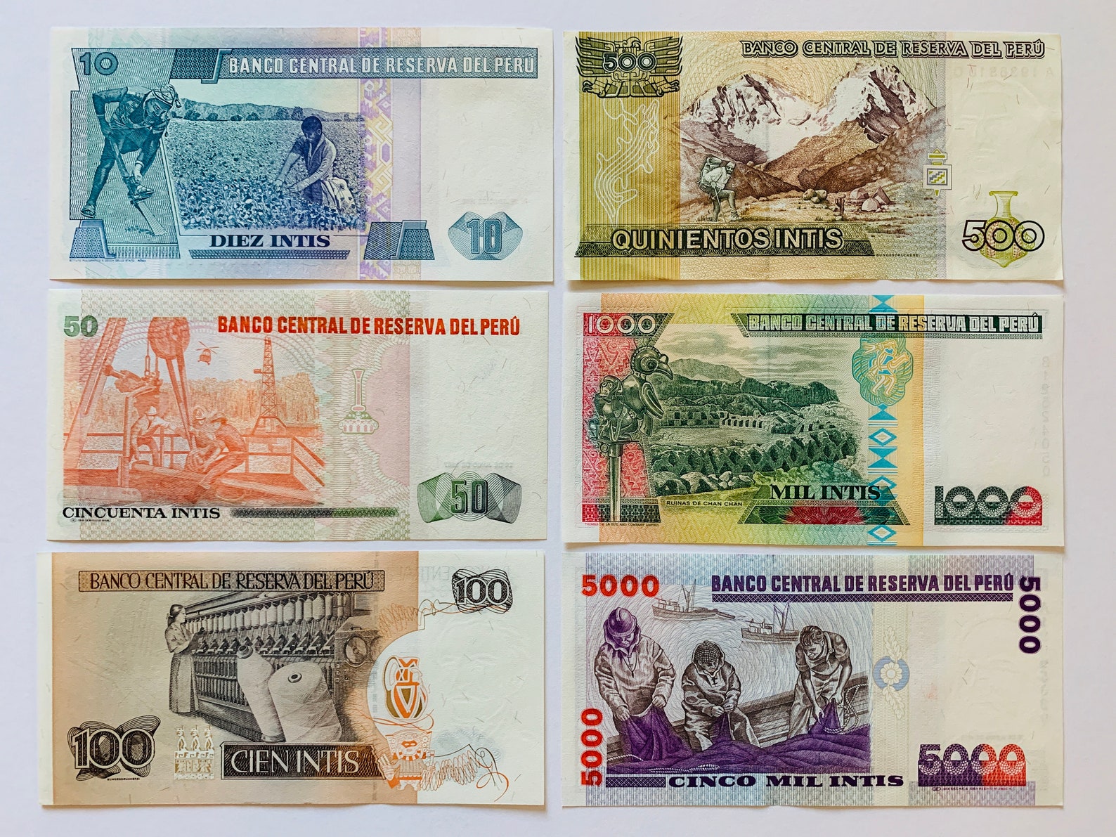 Great 6 pcs Peruvian Intis Banknote Set. Peru Currency Bills | Etsy