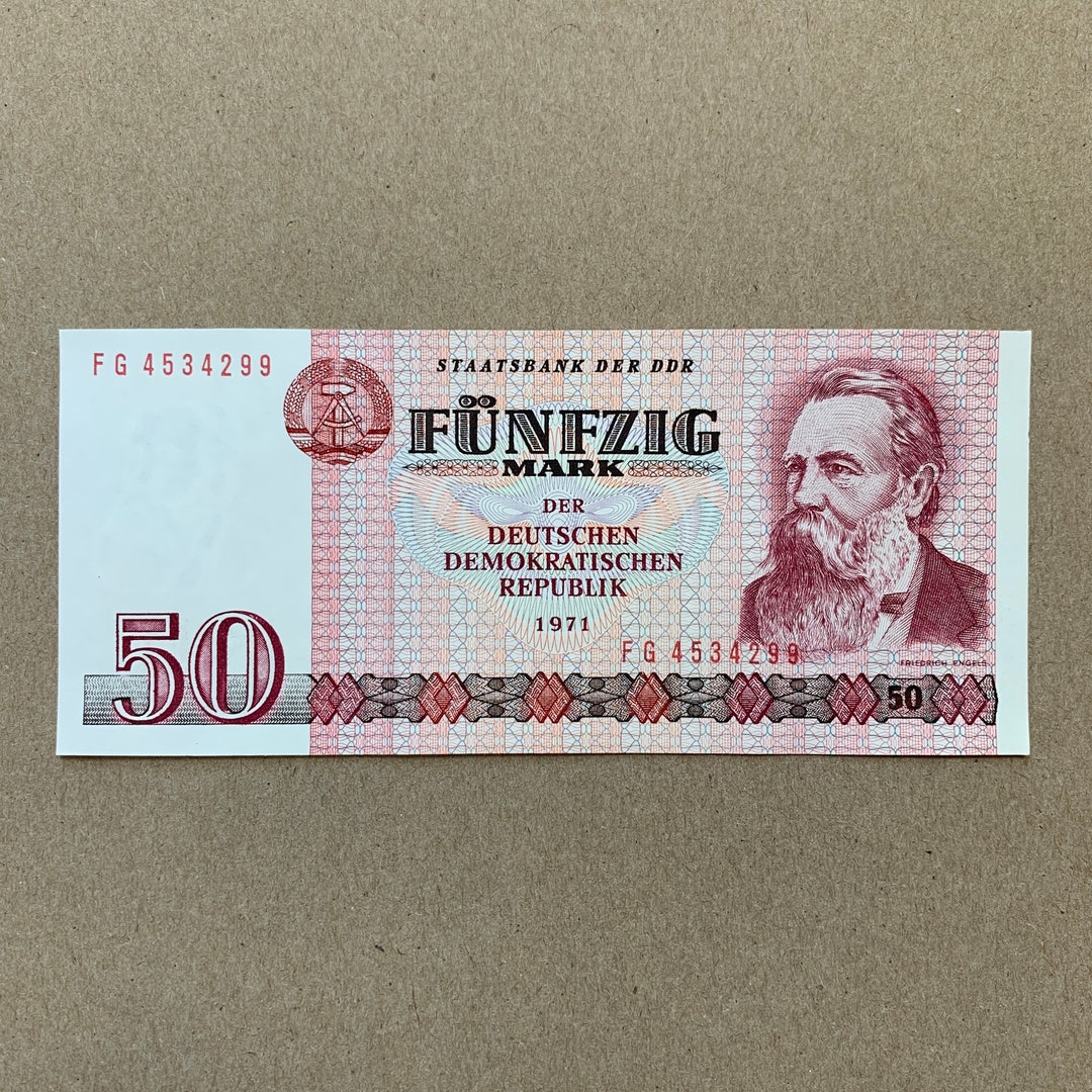 1971 East German 50 Mark Banknote. East German Currency. Friedrich ...