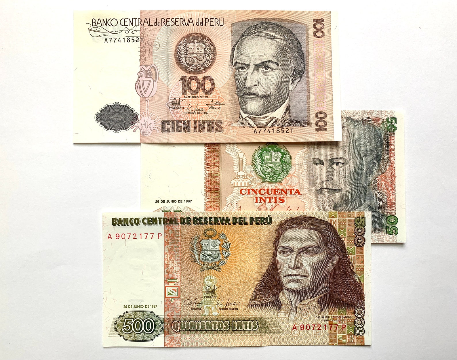 3 Pcs Peruvian Intis Banknote Set. Peru Currency Bills - Etsy