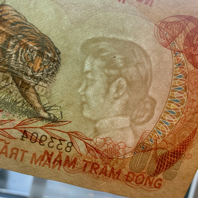 Iconic Tiger Note. USED Vietnam War Era South Vietnamese 500 - Etsy