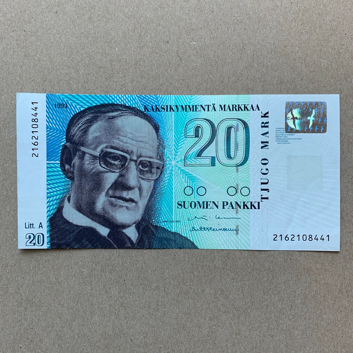 Very Nice Finland 20 Markka Note. Finnish Currency. Vaino - Etsy