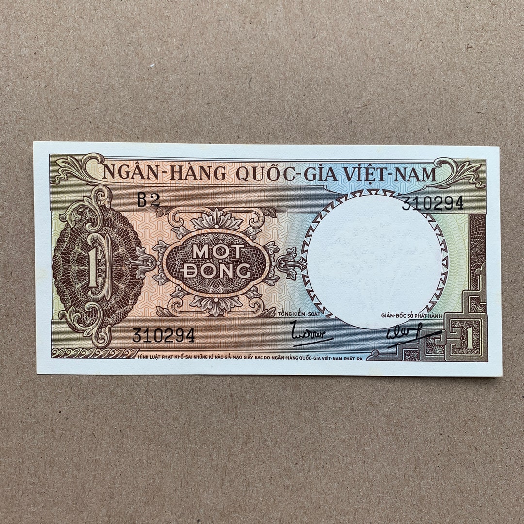 Rare 1964 South Vietnamese 1 Dong Banknote. Vietnam Currency. Farm ...