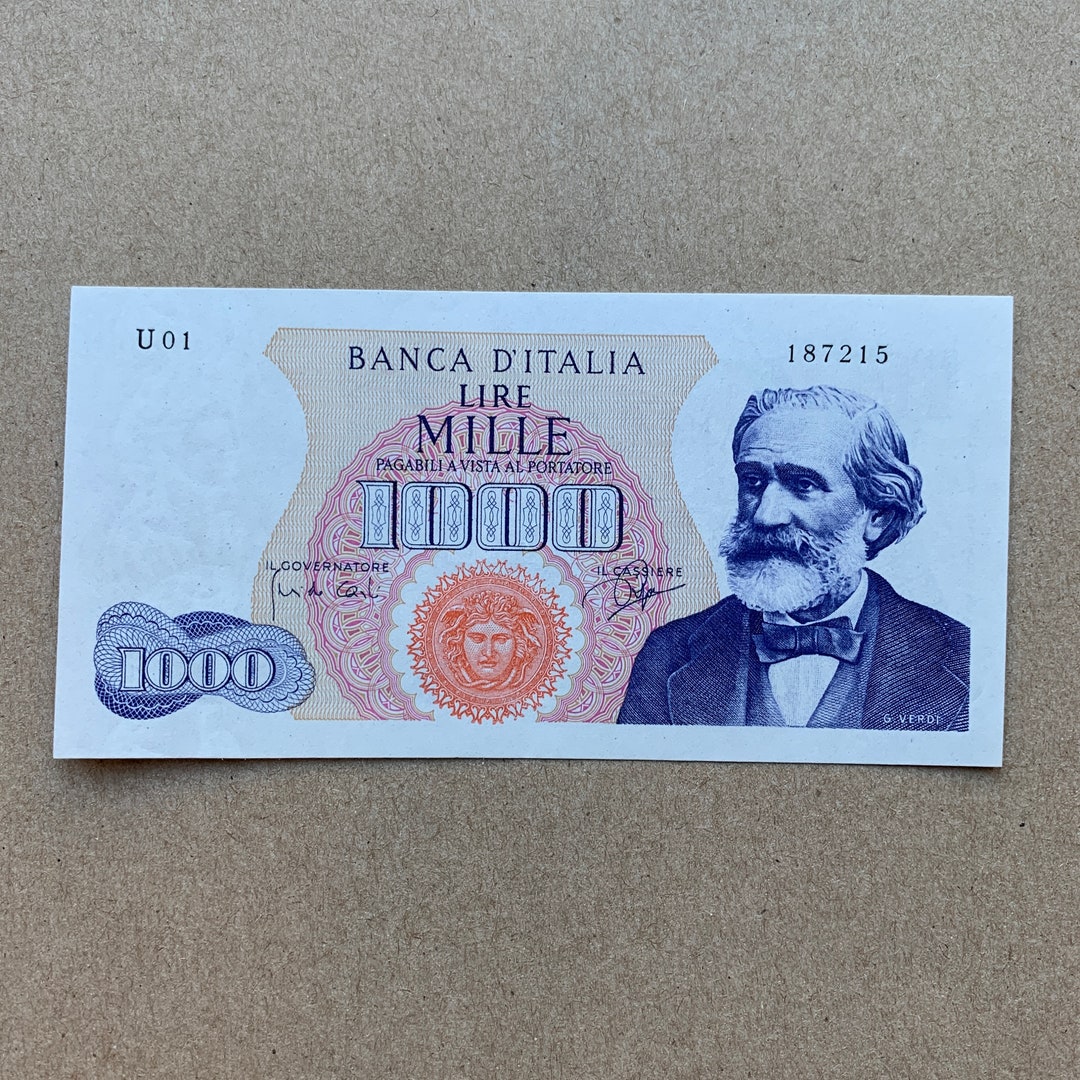 Very Rare 1962 Italian 1000 Lire Banknote. Giuseppe Verdi - Etsy