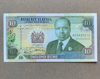 Memorabilia 1989 Kenyan 10 Shillings Banknote Momorabilia University at ...