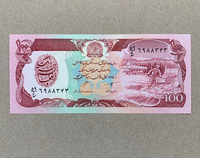 Afghanistan 100 Afghanis Banknote 1991. A Man With a - Etsy