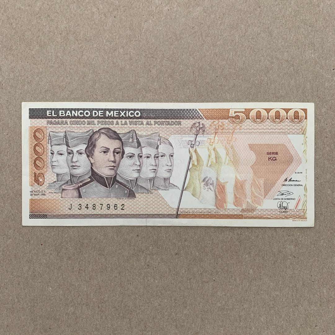 5000Cinco MilPesos MÉXICO Billete MUY RARO en perfecto estado. Moneda ...