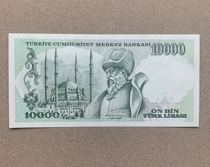 1984 Turkish 10.000 Lira Banknote. Turkey Currency. Mustafa Kemal ...