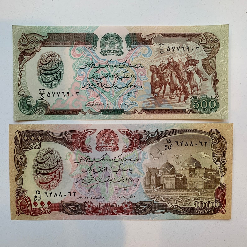 2 PCS Afghanistan Banknote Set 1979-1991 Horsemen Buzkashi | Etsy