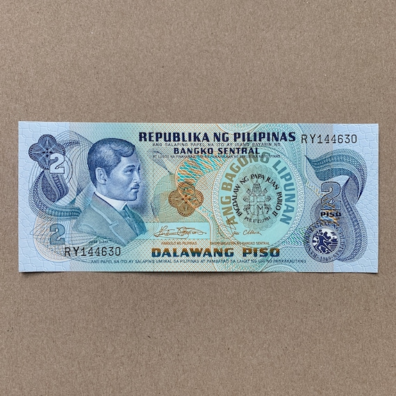 Philippines 2 Pesos piso Banknote. Filipino Currency. Jose | Etsy