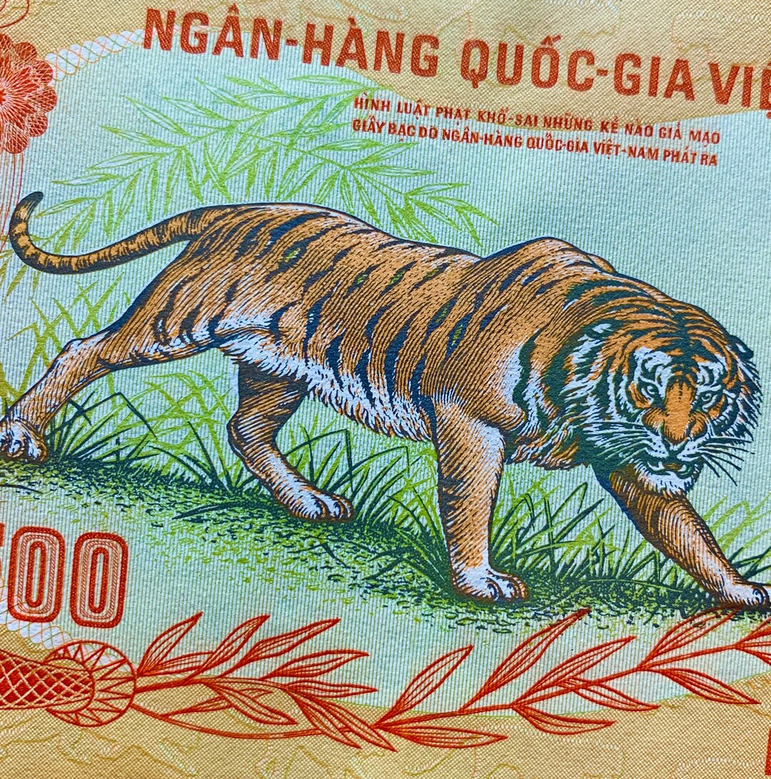 Iconic Tiger Note. USED Vietnam War Era South Vietnamese 500 Dong ...