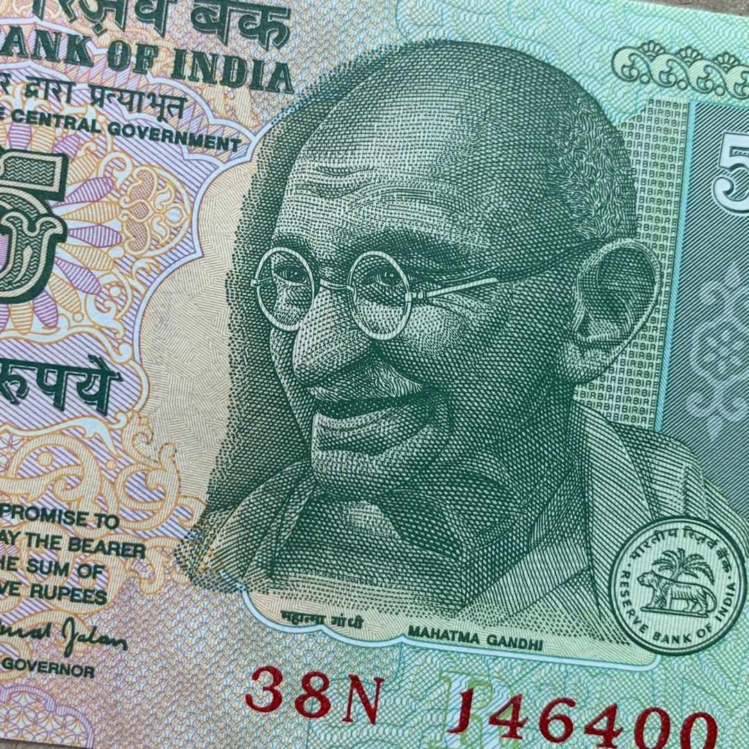 2002 Mahatma Gandhi Note. 5 Rupees Indian Banknote. India Currency ...