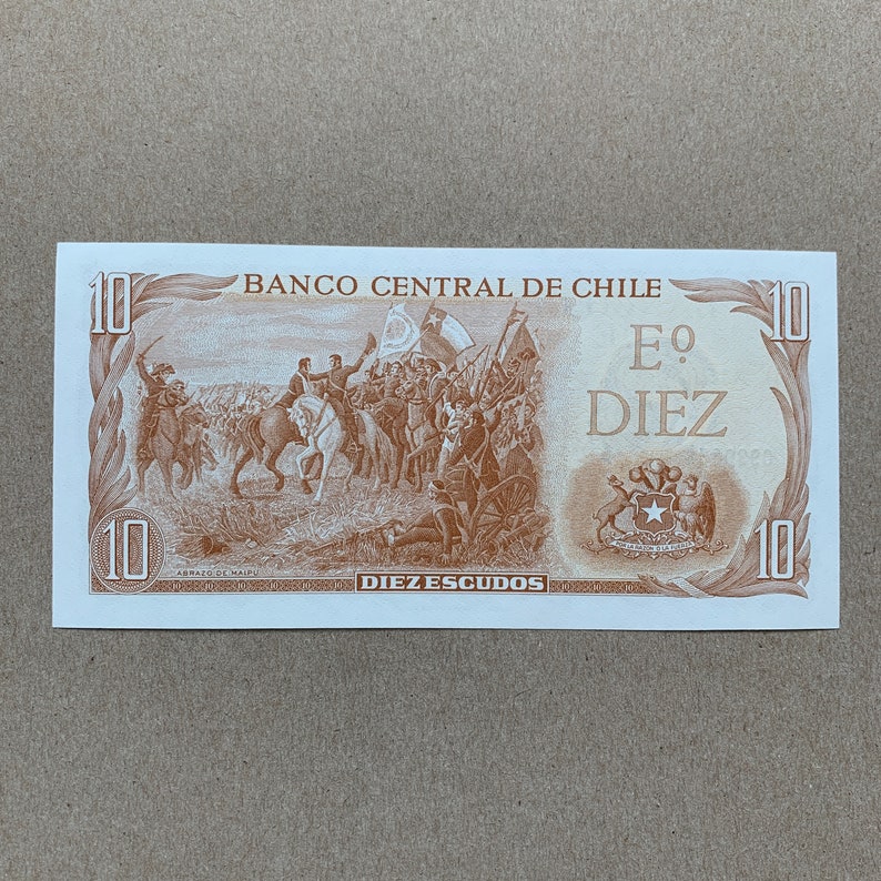 1970 Chilean 10 Escudos Banknote. Chile Currency Note. Jose - Etsy