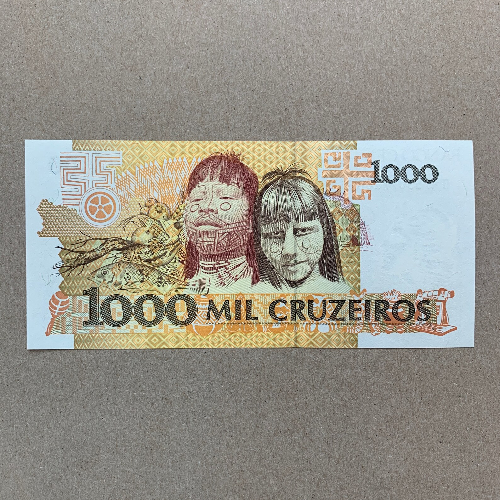 1990 Brazil 1000 Cruzeiros Banknote. Brazilian Currency.back - Etsy