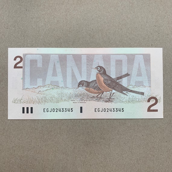Prop Money Canadian 1986 Canada $2 Bill - Uncirculated Banknote With ...