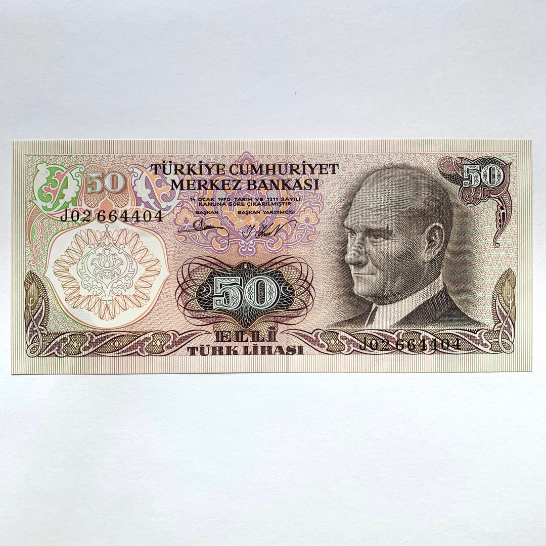 1970 türkische 50 Lira Banknote. Türkei Währung. Mustafa Kemal - Etsy.de