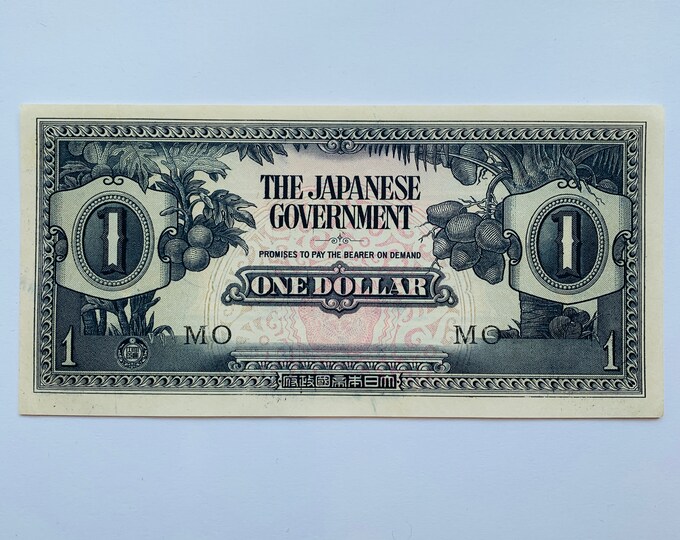 WW2 Japanese Invasion of Malaya 1 Dollars Banknote, 1940's Japanese ...