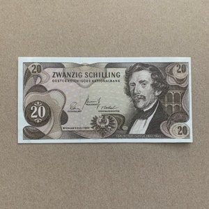 1967 Austria 20 Schilling Banknote. Austrian Currency. Carl Ritter ...