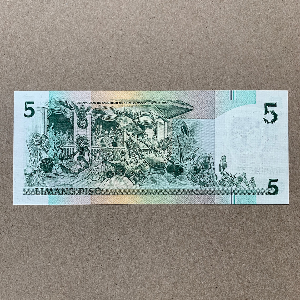 Philippines 5 Pesos Banknote. Filipino Piso Currency.Back | Etsy
