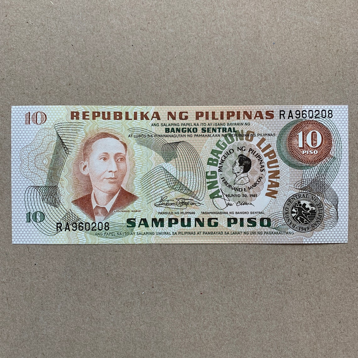 Philippines10 Piso pesos Banknote. Filipinocurrency. - Etsy