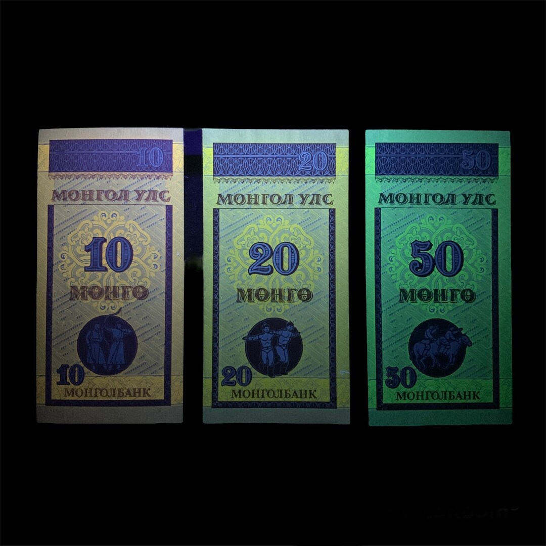 3 Pcs Tiny Colorful Mongolian Mongo Banknote Set. Mongol Currency ...
