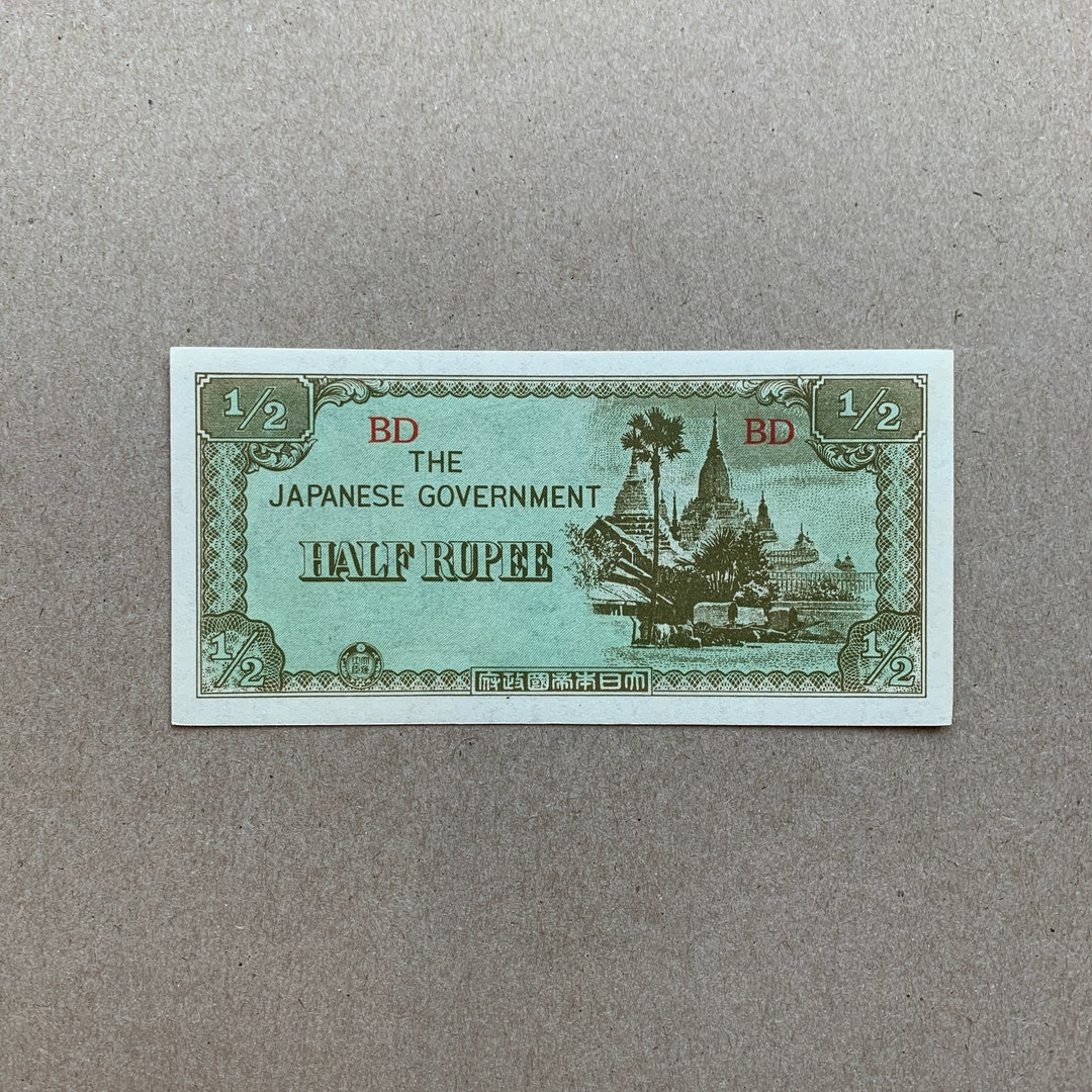1942 WW2 Half Rupee, Japanese Invasion Money. Burma Note. WWII ...