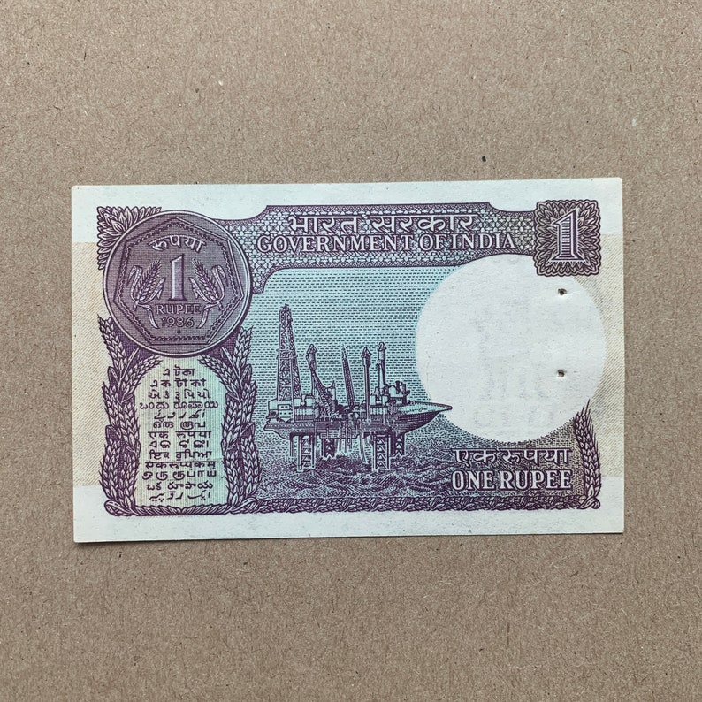 Indian 1 Rupee Note. India Currency. World Banknote. Coin With - Etsy