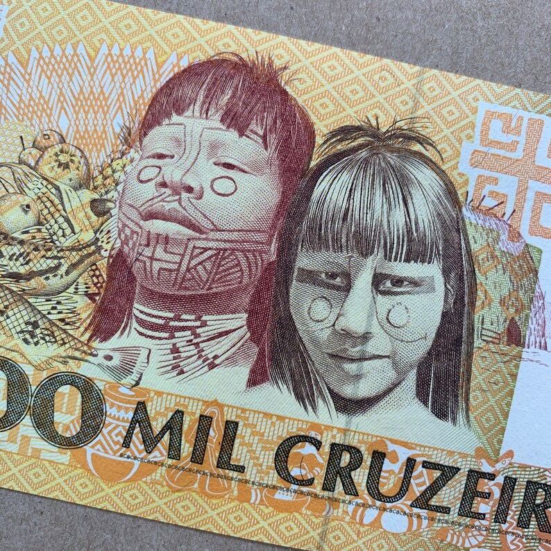 1990 Brazil 1000 Cruzeiros Banknote. Brazilian Currency.back - Etsy