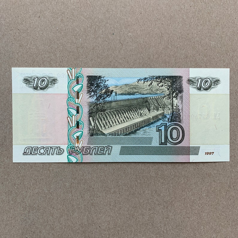 1997 Russian 10 Ruble Note.arch Bridge Over Yenisei River in - Etsy