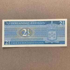 1970 the Netherlands Antilles 2 1/2 Gulden Banknote. Dutch Currency ...
