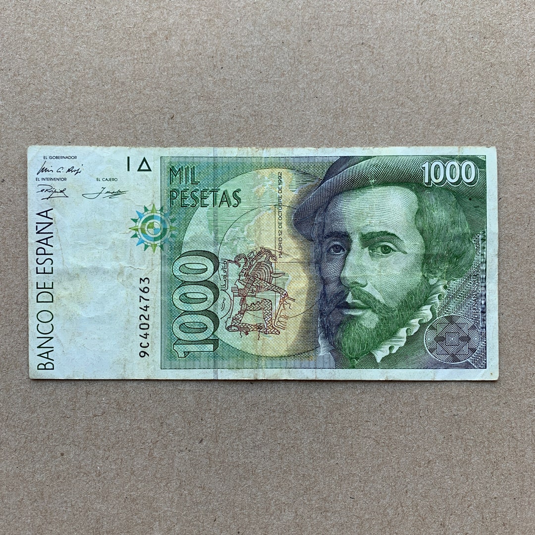 Hernan Cortes Spanish Mil 1000 Pesetas. Spain Currency, USED Note ...