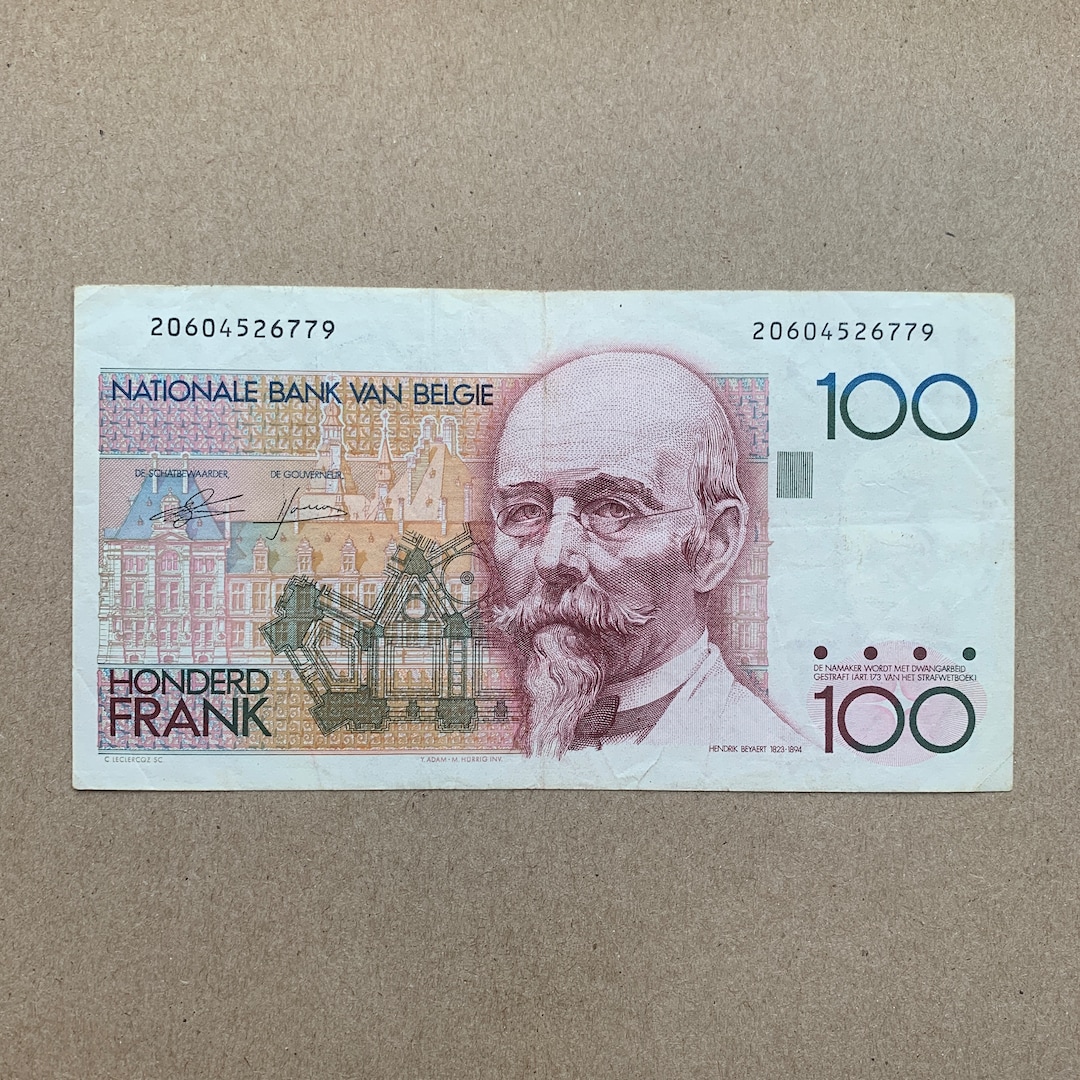 Gebruikt Belgisch bankbiljet van 100 frank. Belgie Valuta. - Etsy België