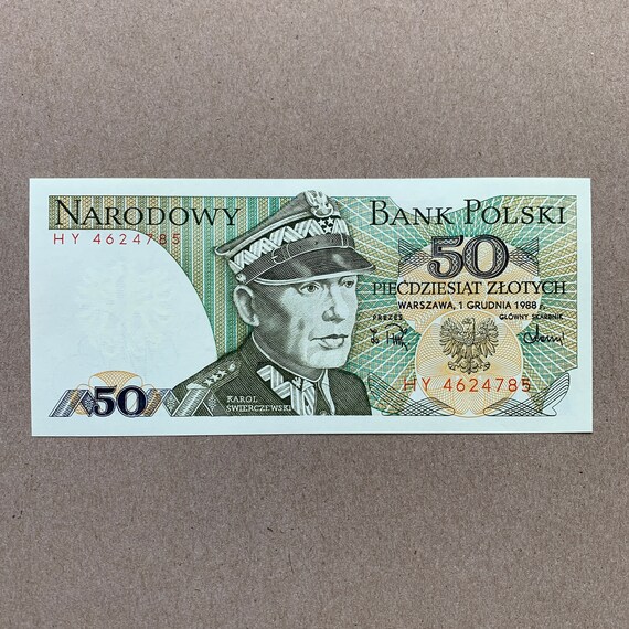 Polish 50 Zlotych 1980's Banknote Set. UNC Currency From | Etsy