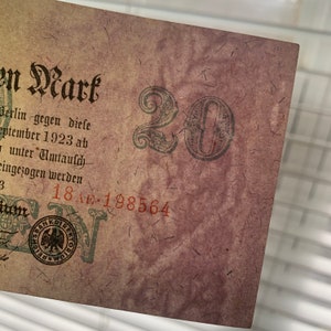 Large Old Historic 20 Million German Mark (1923) Banknote. Germany ...