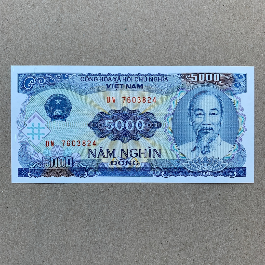Vietnamese 5000 Dong Banknote. Ho Chi Minh Currency. Asian Notes ...