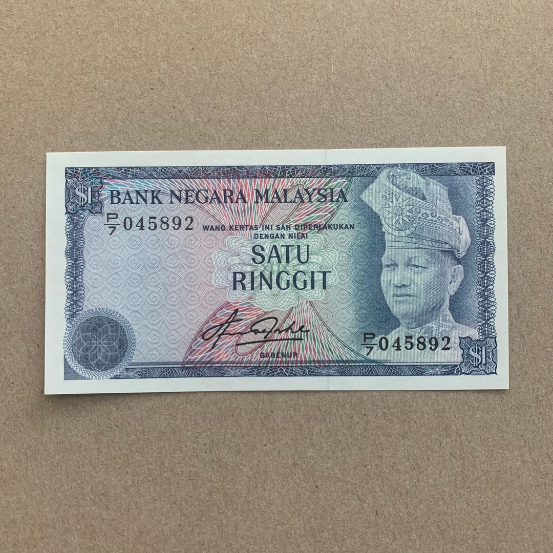 1967-72 Malaysian 1 Dollar Ringgit Banknote. Malaysia Currency. t. a ...